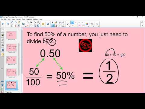 Finding a Percentage of an Amount - 10%, 25% and 50%