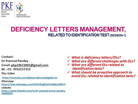 DEFICIENCY LETTERS (DLs)