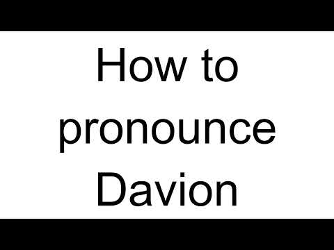 How to Pronounce Davion (English)