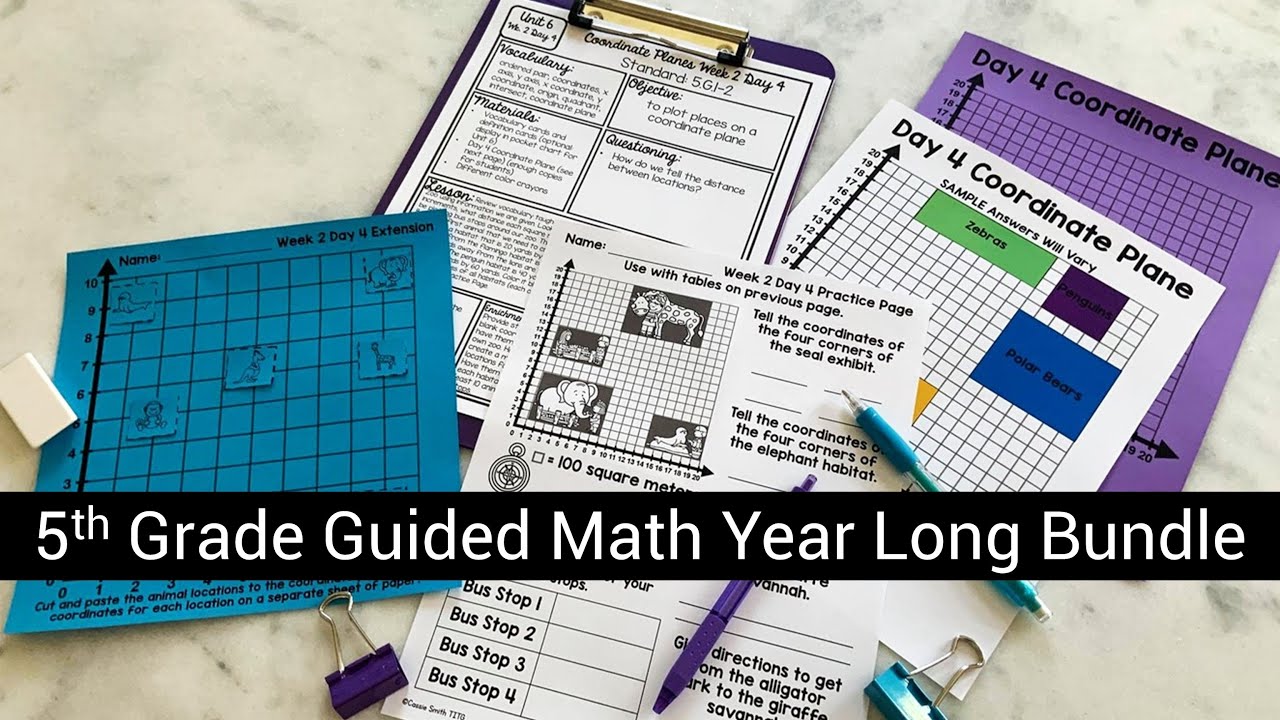 5th Grade Guided Math Year Long Bundle Preview