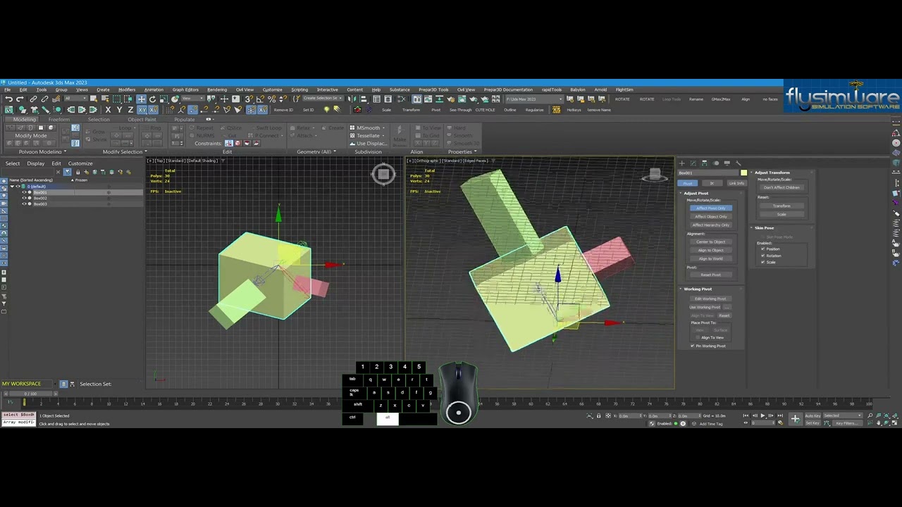 Flysimware 3DS MAX Resetting Pivot and Bounding Box