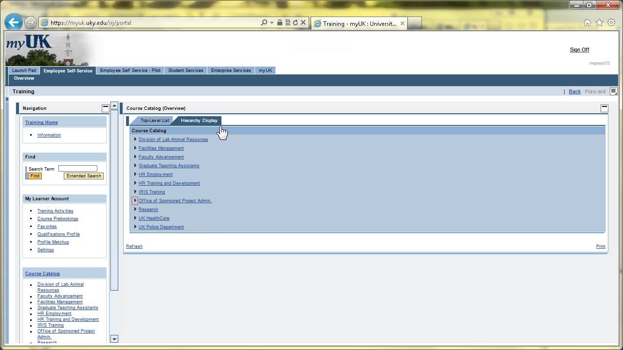 SAP Learning Solution--Searching for Course