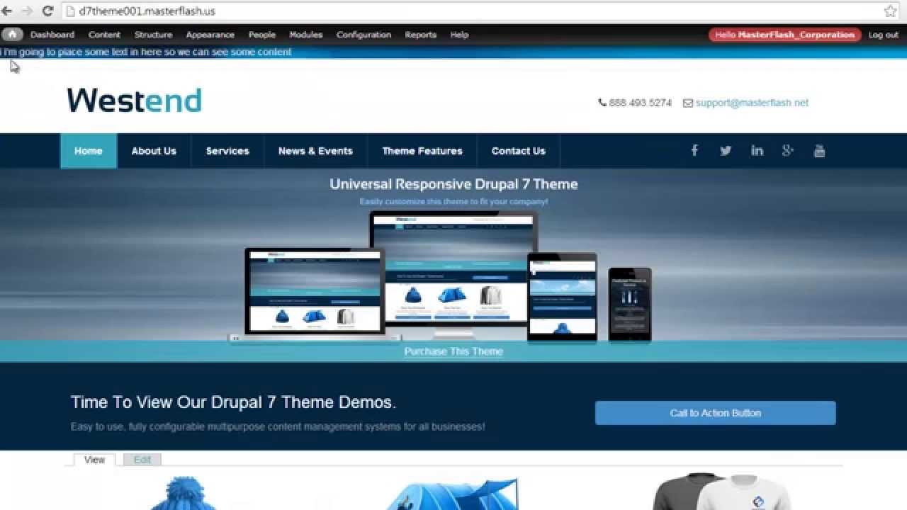 Drupal 7 Responsive Theme WestEnd Blocks and Regions Instructions