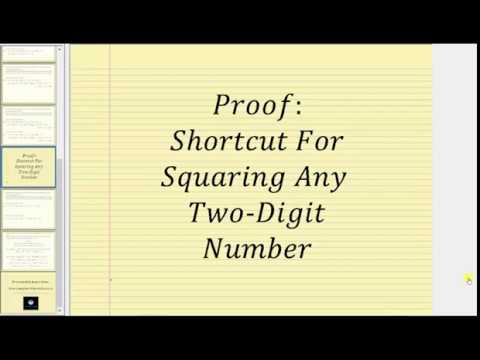 Proof: Shortcut Method of Squaring a Two Digit Number | Math Help from ...