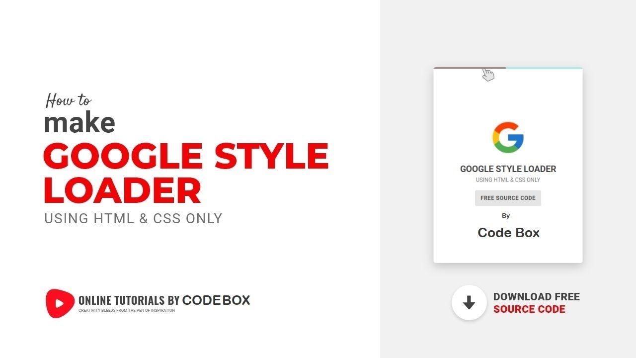 Google Style loader HTMl & CSS By Code Box