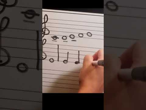 Drawing an D Quarter Note in the Treble Clef - Music Notation - Piano Basics