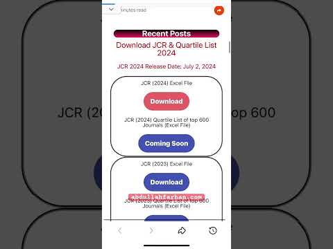 Download New Journal Citation Reports (JCR) 2024 #impactfactor #jcr #jcr2024 #jif