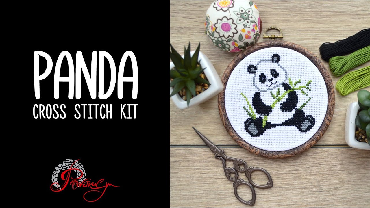 Panda - Counted Cross Stitch Kit for Beginners #countedcrossstitch # #begginers #panda #doityourself