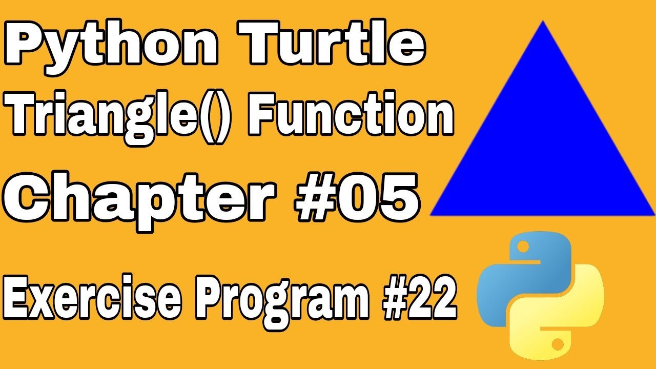 Python Turtle Tutorial | Triangle() function using Turtle Graphics | Chapter 5 Exercise Program 22