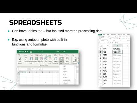 Managing databases and spreadsheets Video Lecture - Computing for Year 8