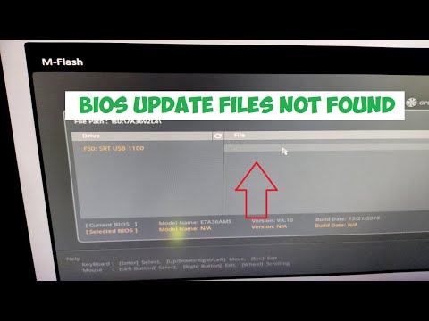 How to fix Bios Update files not found on usb stick