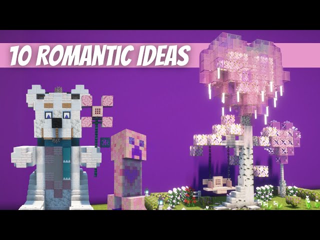 Romantic Valentine's Garden with Heart Shaped Trees Minecraft Map