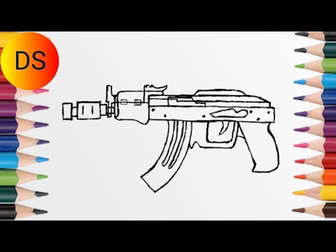 How to draw a gun | Draco ak-47 | stop by step | Drawing tutorial | Pencil drawing easy