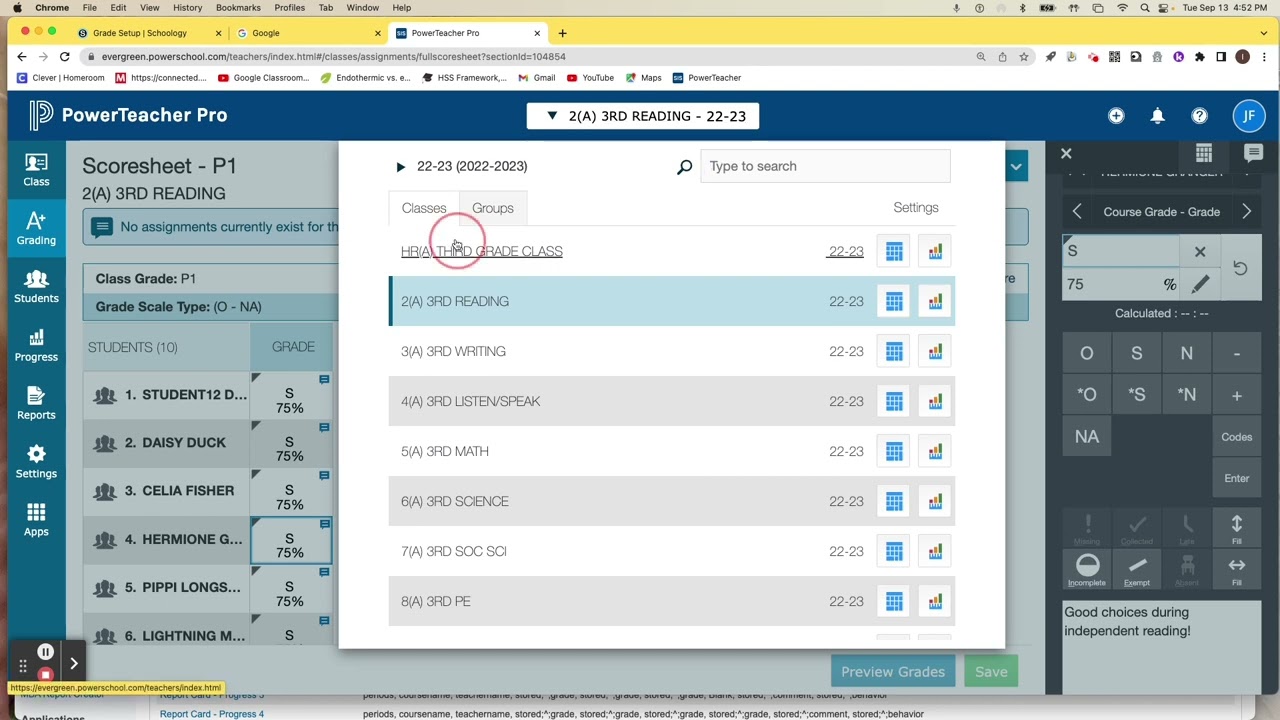 Creating Progress Reports in PTP
