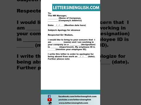 Excuse Letter for Being Absent in Work due to an Important Matter