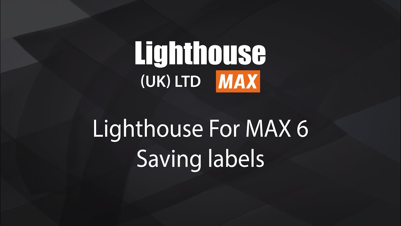 Lighthouse CPM-100 Saving Labels