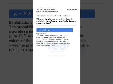 Understanding Probability Mass Function in 12th Math Statistics