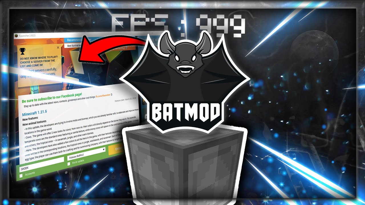 BatMod Client Best Cracked FPS Boost Client। UPDATED । TLauncher । Download BatMod Client। SheDX