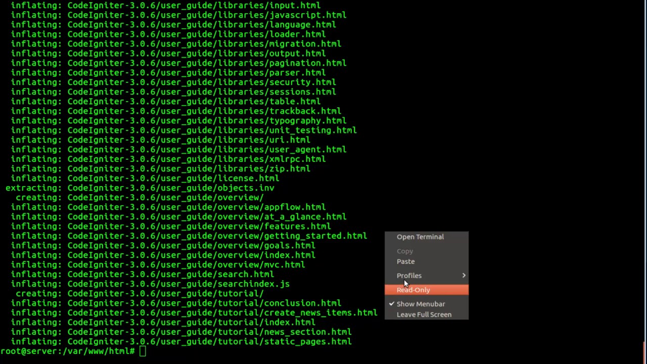 How to install CodeIgniter PHP web application framework on Linux