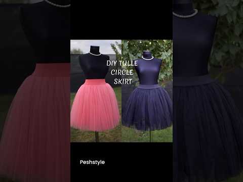 DIY TULLE CIRCLE SKIRT WITH ELASTIC/ PESH STYLE #tulleskirt #tulle #viral #sewing