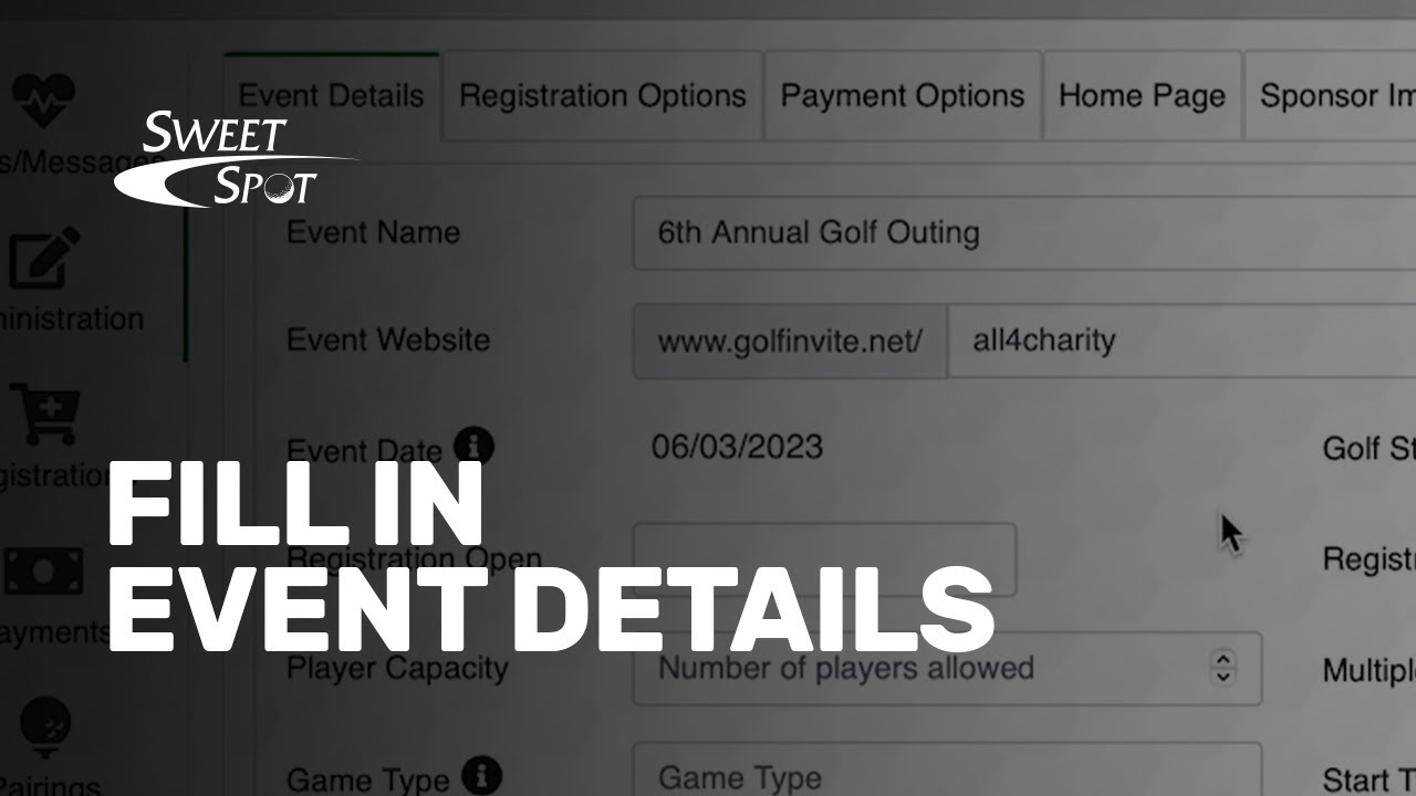 Fill In Event Details | A Beginner’s Guide to Sweet Spot Software