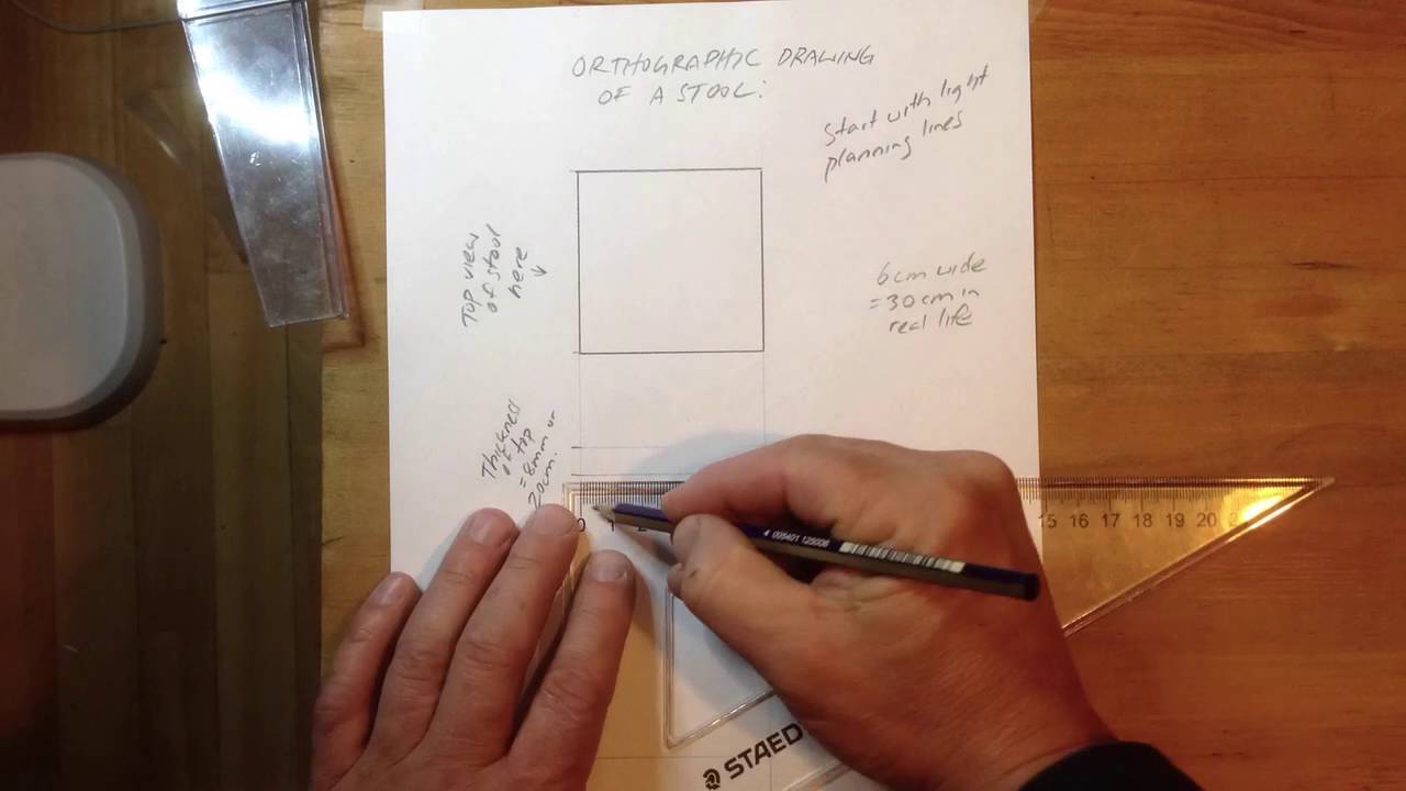 Orthographic Drawing Stool