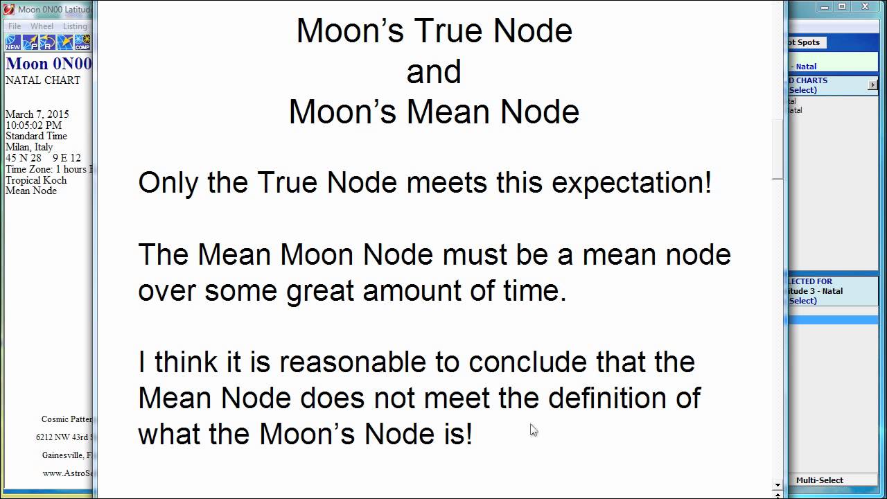 The Moon's Mean Node and True Node