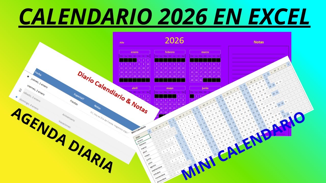 Download the 2026 Calendar in Excel format: agenda mode, wall mode, office mode