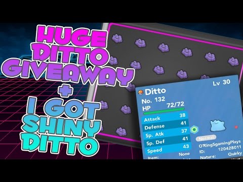 HUGE DITTO GIVEAWAY! + I GOT SHINY DITTO!! - Pokemon Brick Bronze