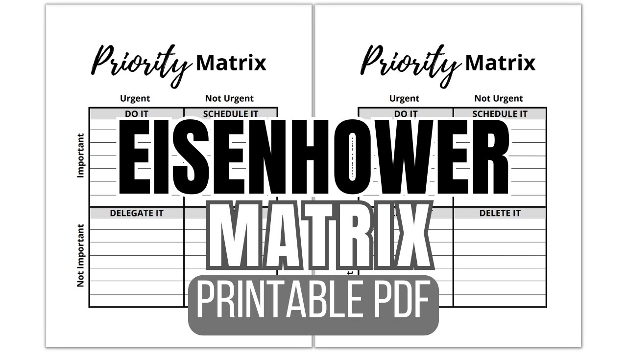 Eisenhower Matrix Printable (PDF)