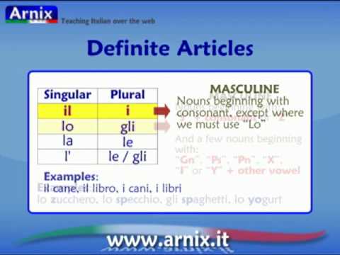 italian articles - part 1: Definite Articles