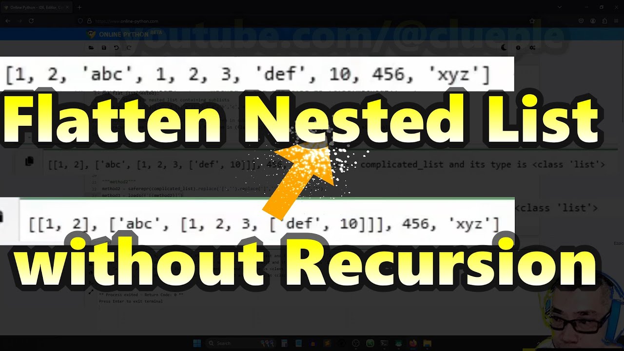 Flatten Multilayer Nested List WITHOUT Recursion