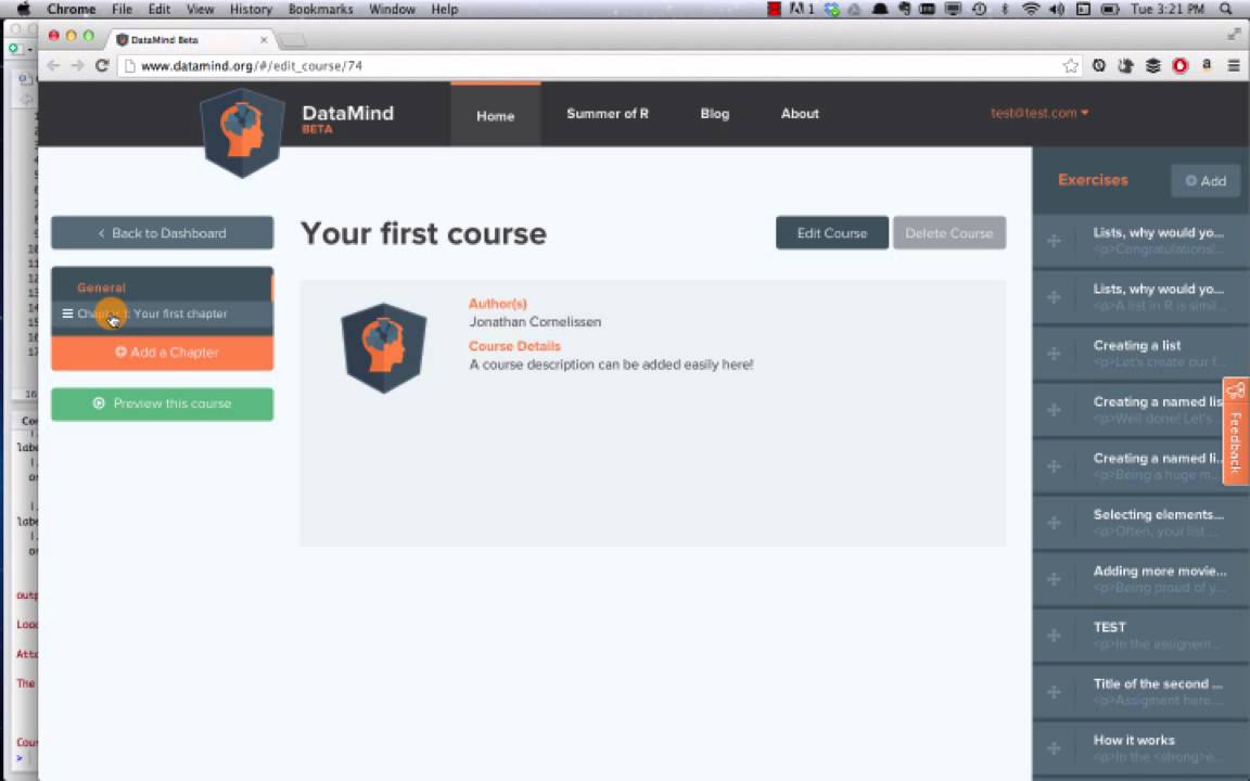 DataMind interactive data analysis course creation