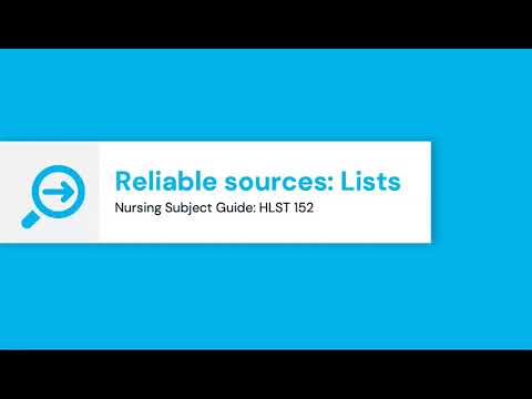 Reliable Sources of Health Information