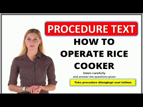 PROCEDURE TEXT HOW TO OPERATE RICE COOKER |BAHASA INGGRIS