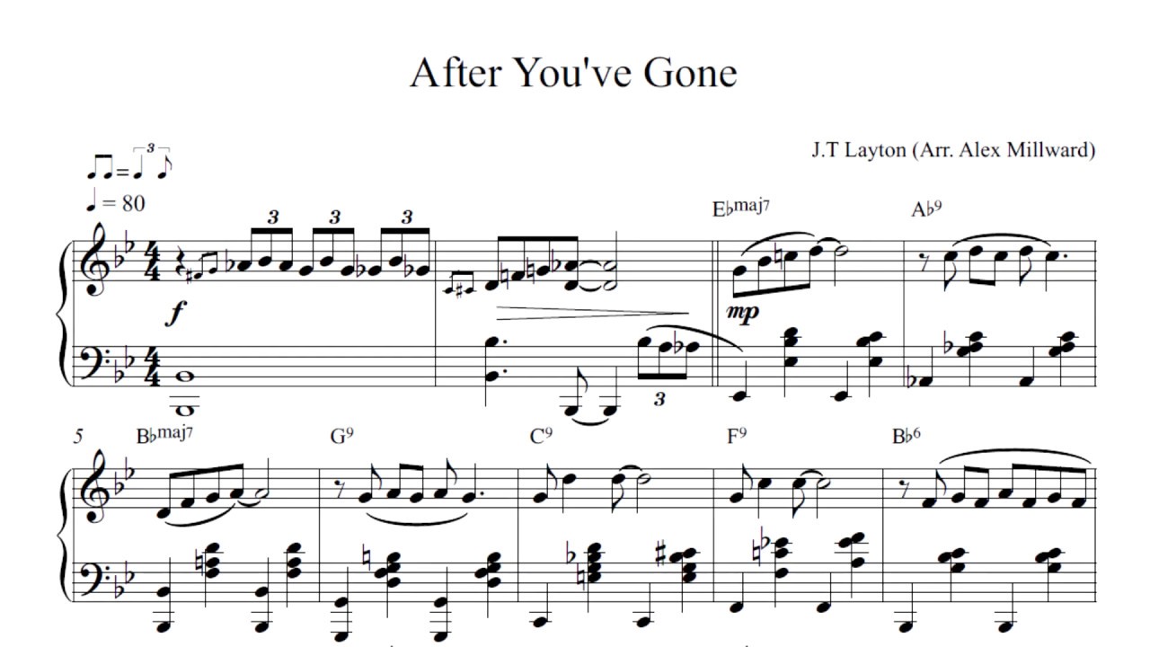 After You've Gone | Piano Arrangement (Free PDF)