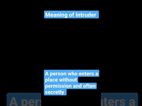 Did you know the meaning of intruder??? #shorts #youtube #youtubeshort #vocabulary #learnenglish