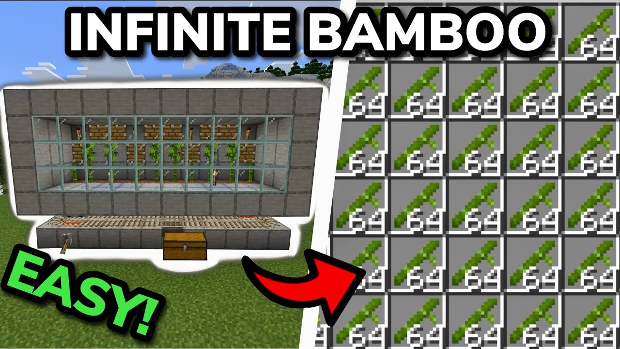 SIMPLE 26.1+ AUTOMATIC BAMBOO FARM TUTORIAL for Minecraft Bedrock and Java