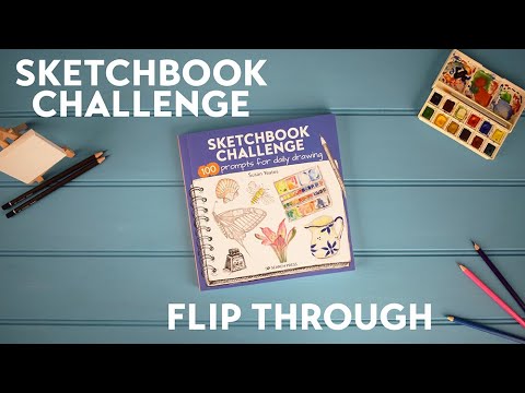 Sketchbook Challenge: 100 Prompts for Daily Drawing - Flip Through