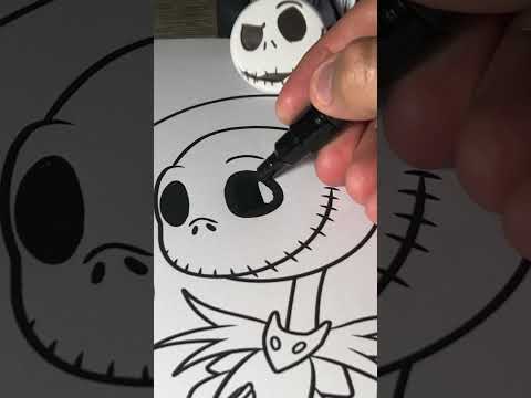 The Nightmare Before Christmas - How to Coloring Pages of Jack and Sally Part 1 With Markers #music