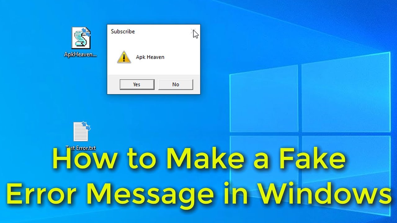 How to Make a Fake Error Message in Windows
