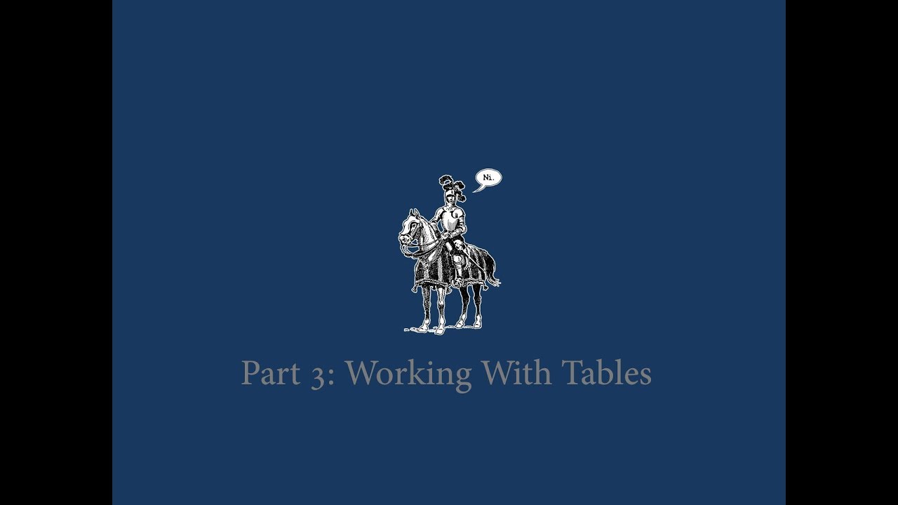 Working With Tables: Web Scraping With Python 3