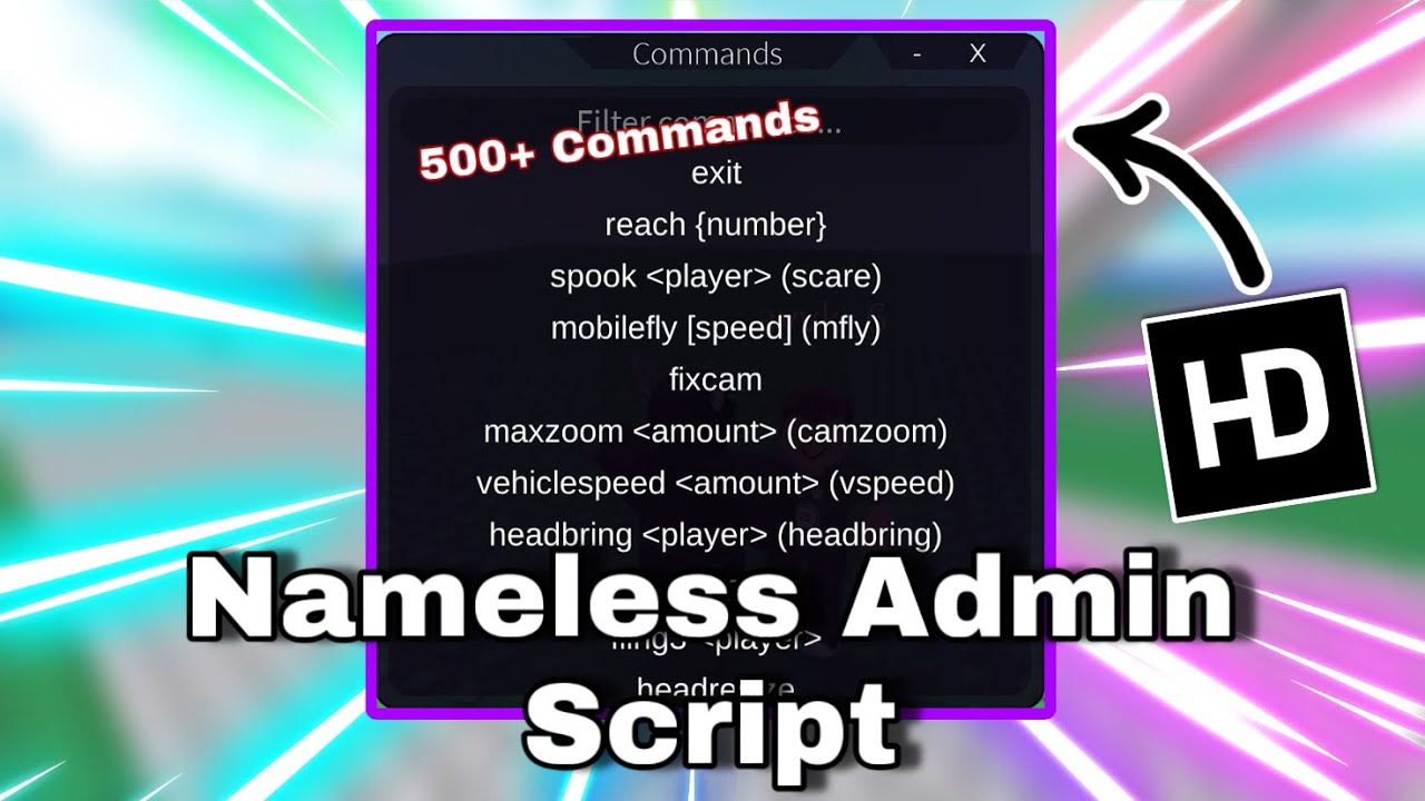 *Fe*Nameless Admin Script Universal | Mobile/Pc 2025 | 500+ Commands