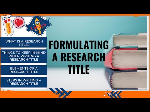 Week 5: Formulating Research Titles