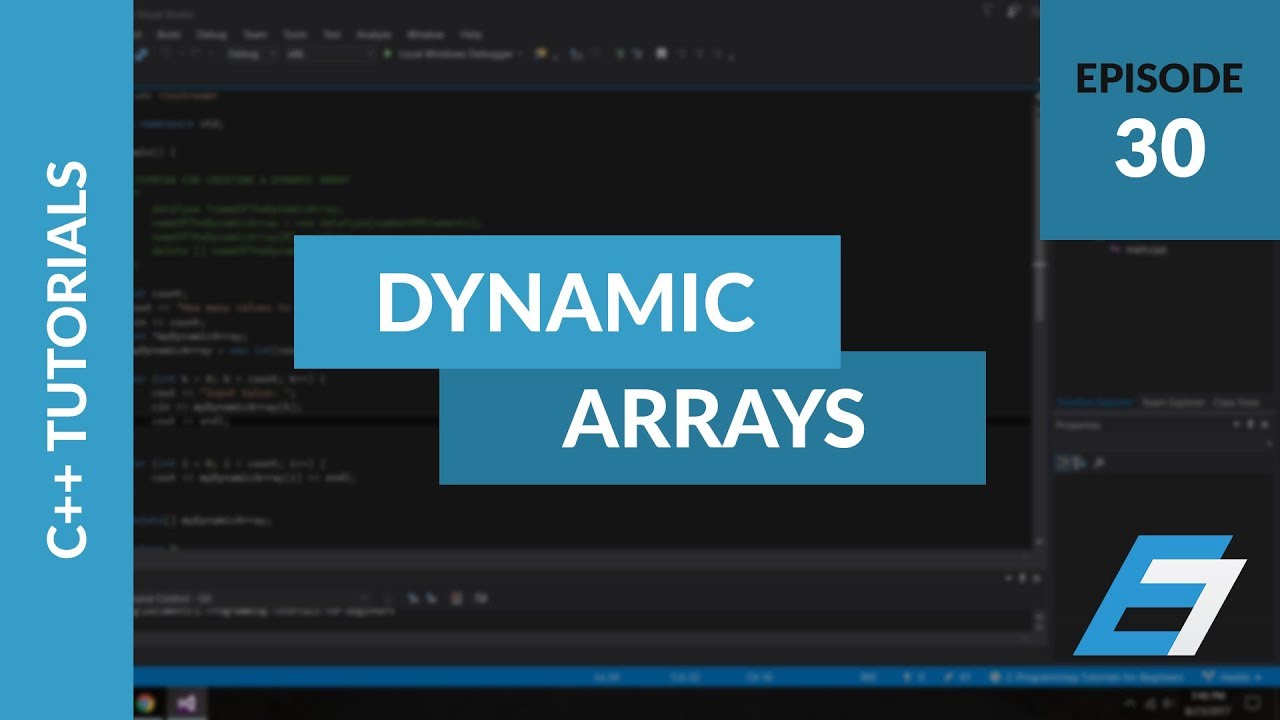 C++ Programming Tutorials - 30 - C++ Dynamic Arrays - Eric Liang
