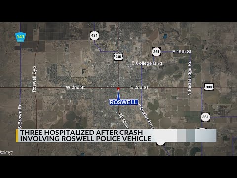 Four people hospitalized after crash involving Roswell police officer