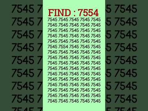 Identify the position of the number 7554 in 4 seconds #fyp #fypシ゚ #fypyoutube #iq #iqtest #shorts