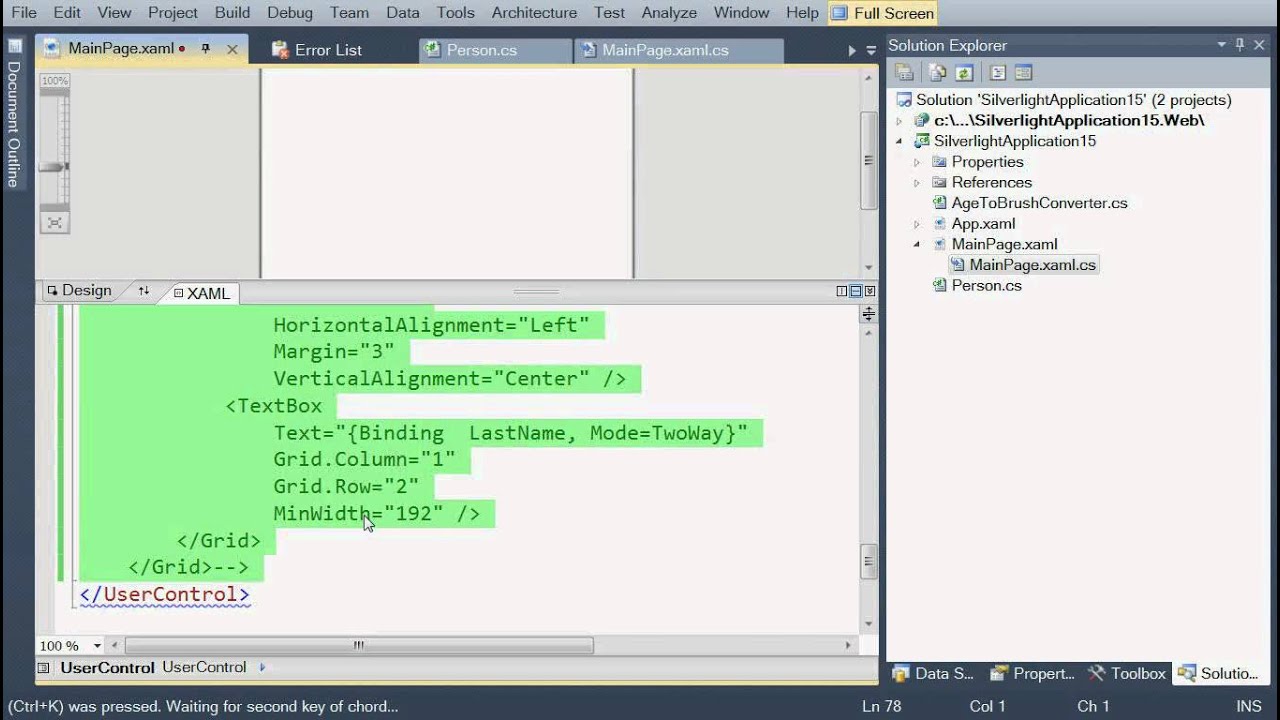 Databinding with Silverlight