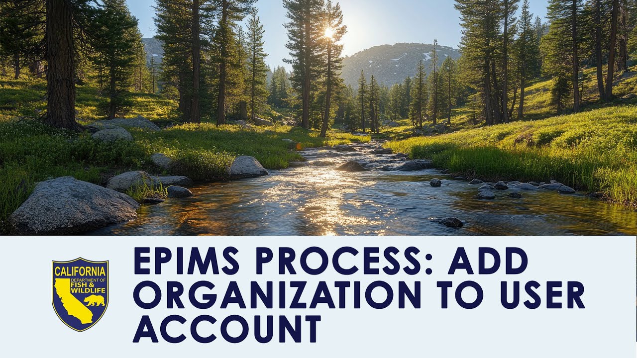 EPIMS Process: Add Organization to User Account