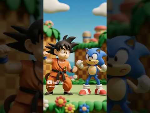 Goku Sonic Fusion Dance #anime #sonic #goku #clay